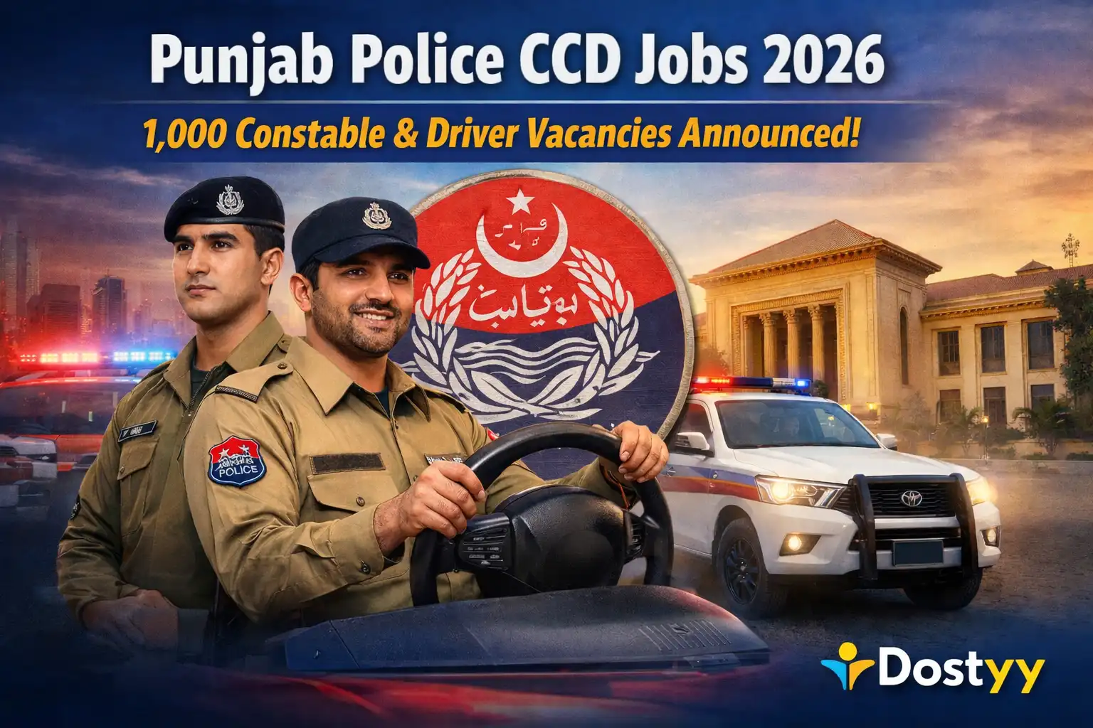 Punjab Police to Hire 1,000 Constables & Driver in CCD