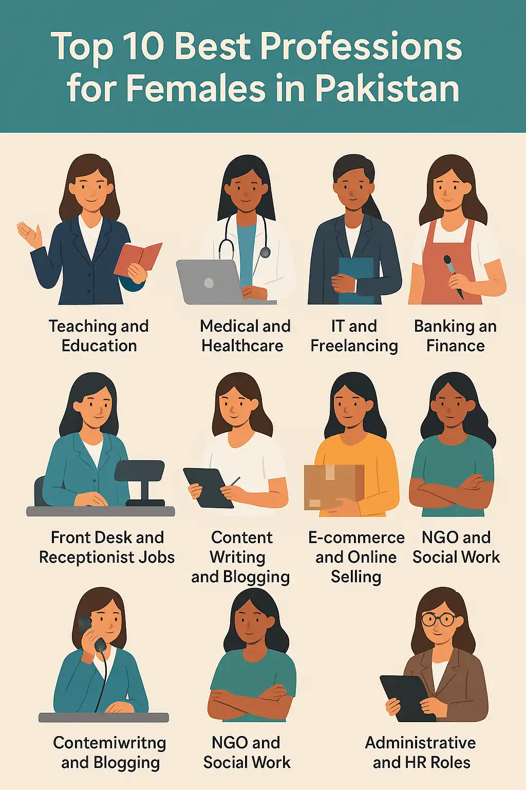 Top 10 Best Professions for Females in Pakistan
